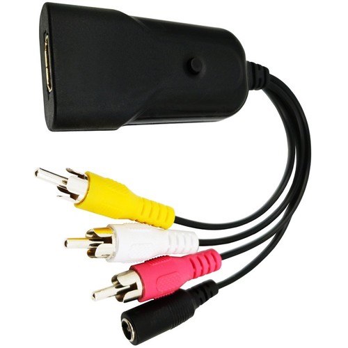 RCA AV CVBS to HDMI-compatible Converter Set-top Box to TV Cable PAL ...