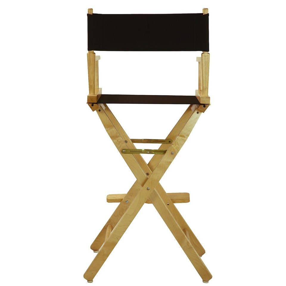 Director's Chair ,Natural Frame/Black Canvas,30" - Bar Height | eBay