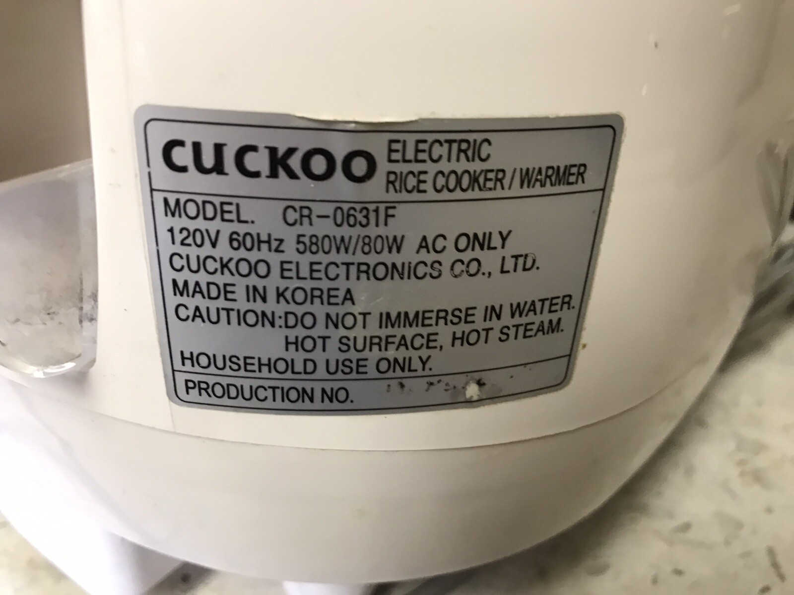Used working Cuckoo Cr-0631F 6-Cup Multifunctional Micom Rice Cooker ...