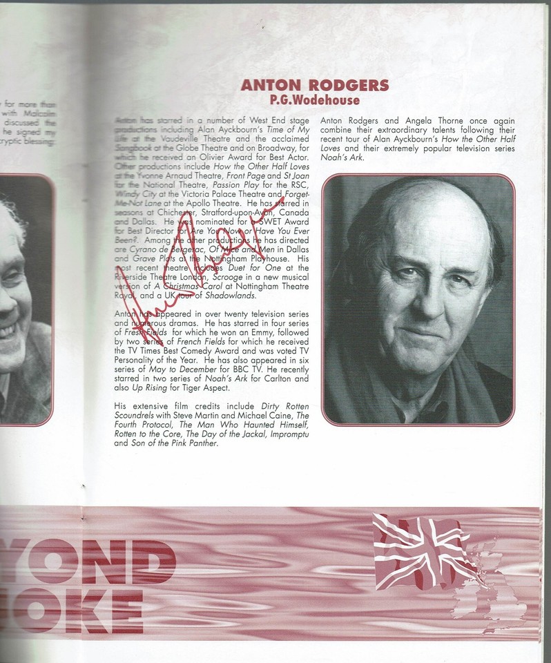 Anton Rodgers Michael Cochrane Ian Gelder Hand signed programme Beyond a joke | eBay UK