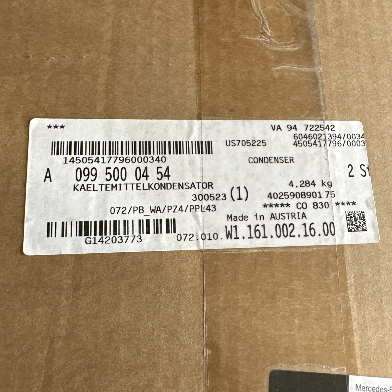 Genuine Mercedes-Benz Condenser Assembly 0995000454 OEM for sale online ...