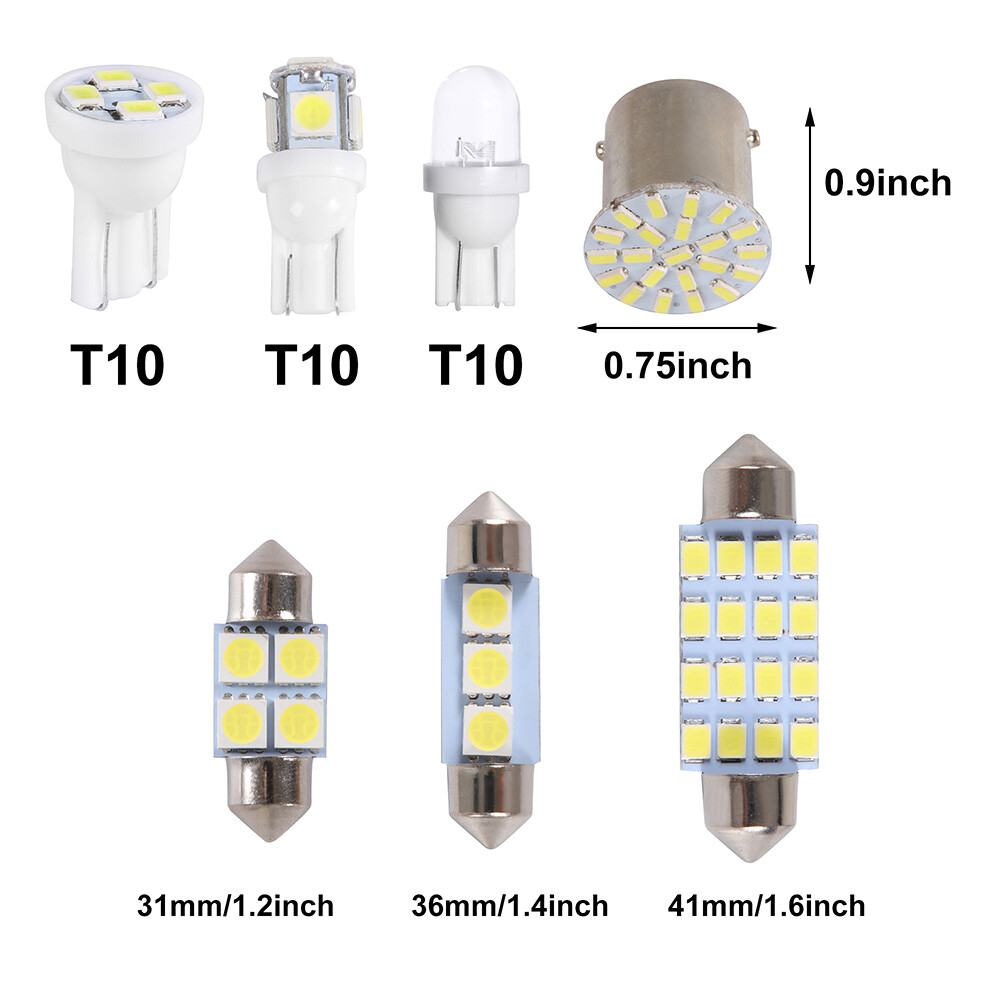 28x Car Interior LED Light Bulbs Kit For Car Dome License Plate Lamp ...