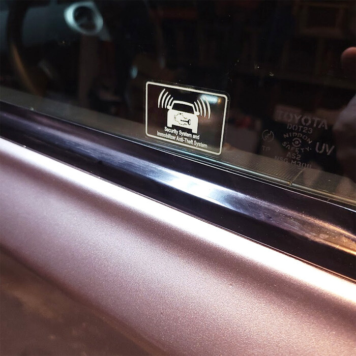 4 Car Alarm DECALS - Inside or Outside Glass - Security System Window ...