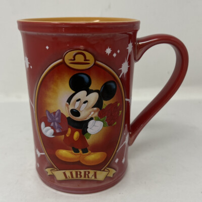 Disney Store Red Mickey Mouse Zodiac Astrology Sign LIBRA Coffee Mug 20 ...