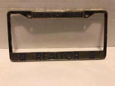 Vintage Realtor License Plate Frame Experience Results Realtor | eBay