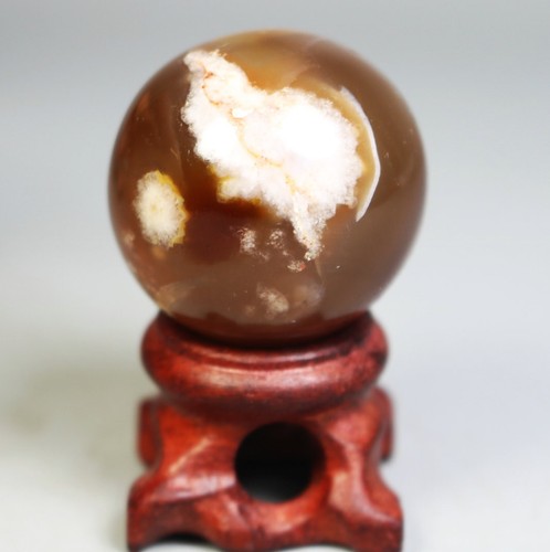 Natural Cherry Agate Quartz Crystal Stone Sphere Ball Specimen Healing ...