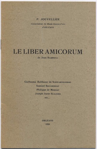Le liber amicorum communication à la Société Archéologique Orléanais ...