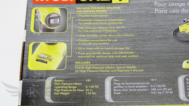 Ryobi P737D One+ 18V Pressure Inflator with Digital Gauge for sale ...