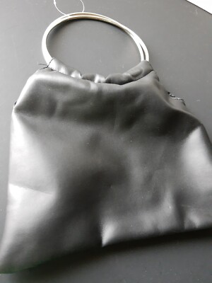 Black 2 pocket handbag with silver handles NEW without tag | eBay