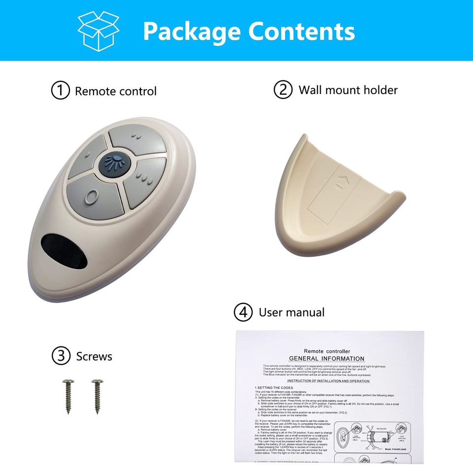 35T1 Replacement for Harbor Breeze Allen Roth Ceiling Fan Remote ...