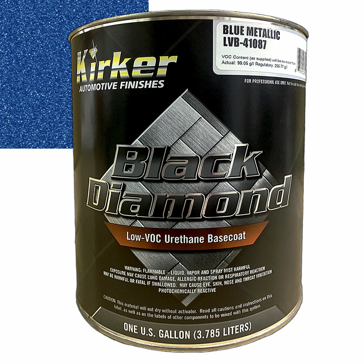 1 Gallon Kirker Black Diamond Car Paint Blue Metallic LVB-41087 w/ Med ...