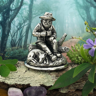 Swagman Sitting Miniature Figurine, Solid Pewter 3 D Statue, Australian ...