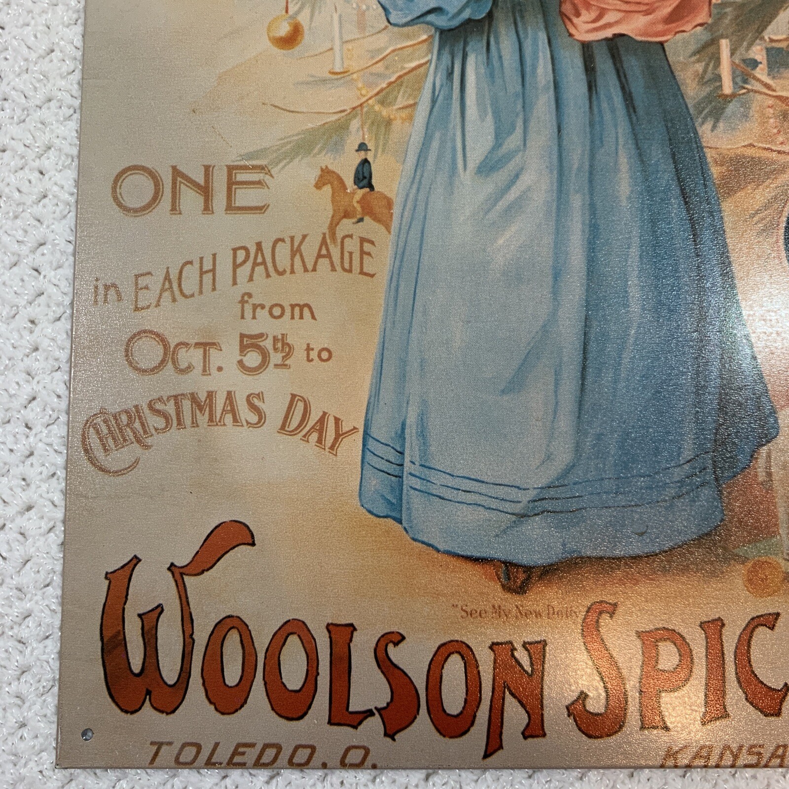 Vintage 1992 Desperate Sign Co. Lion Coffee Christmas Metal Advertising ...