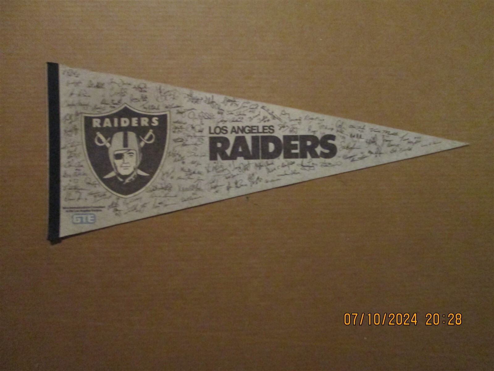 NFL Los Angeles Raiders Vintage Defunct 1984 GTE Facsimile Autographed ...