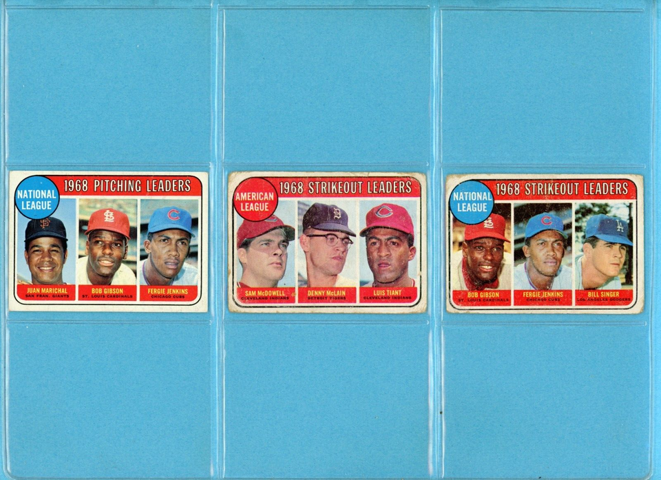 1969 Topps Complete Set of 12 1968 League Leader Baseball Cards Low ...