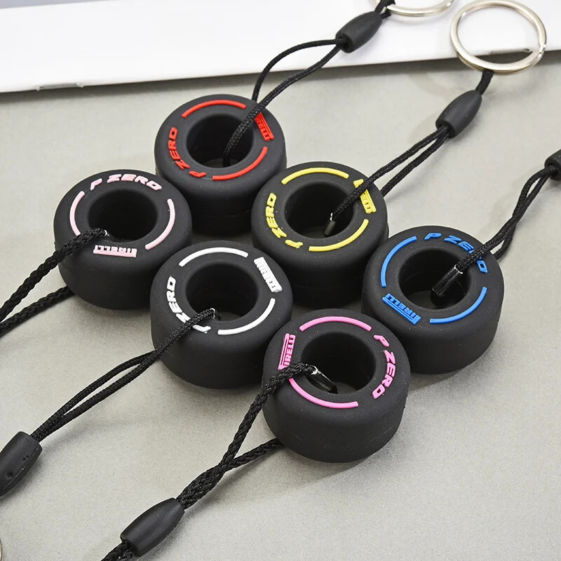 Hot F1 Racing Tire Keychain Car Key Accessories PVC Tire Pendant Bag ...