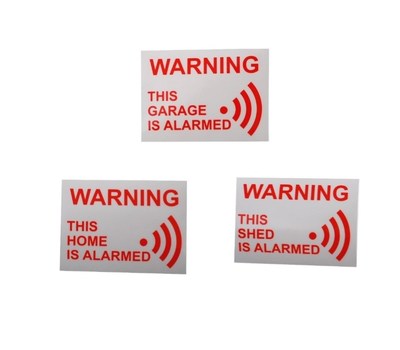 Home, Shed & Garage Alarm Warning Window Labels | eBay