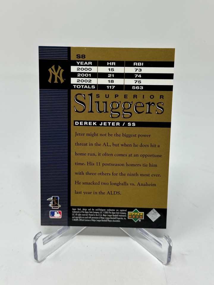 2003 Upper Deck Baseball Derek Jeter Superior Sluggers Card #S8 | eBay