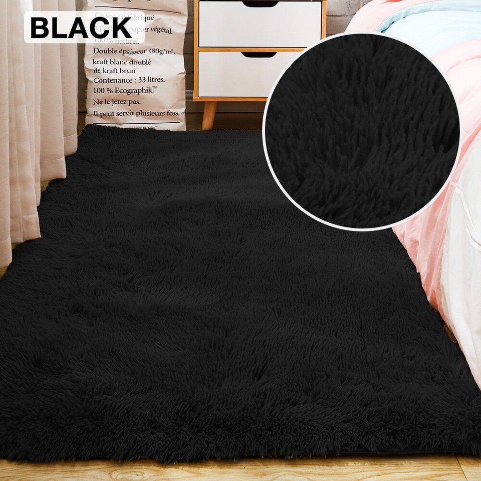Soft Square Fluffy Rug Anti-Skid Shaggy Carpet Floor Mat Home Bedroom ...