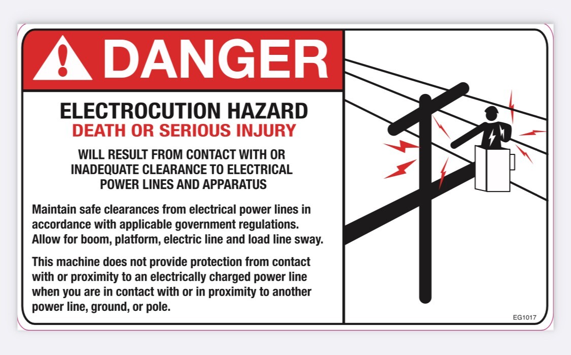 DANGER Electrocution Hazard Decal Sticker Warning Bucket Truck 7" x 4 ...