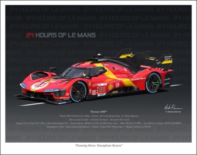 Ferrari 499P Automotive Art Print - 11" x 14" | eBay