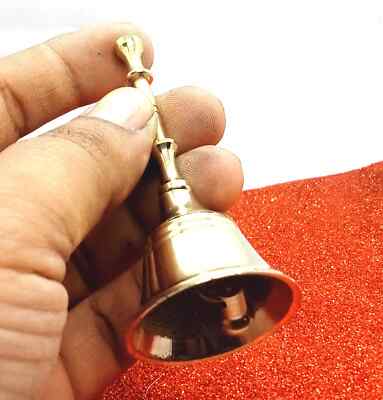 Small Brass 4" Handheld Bells Hindu Havan Puja Aarti Home Temple Diwali ...