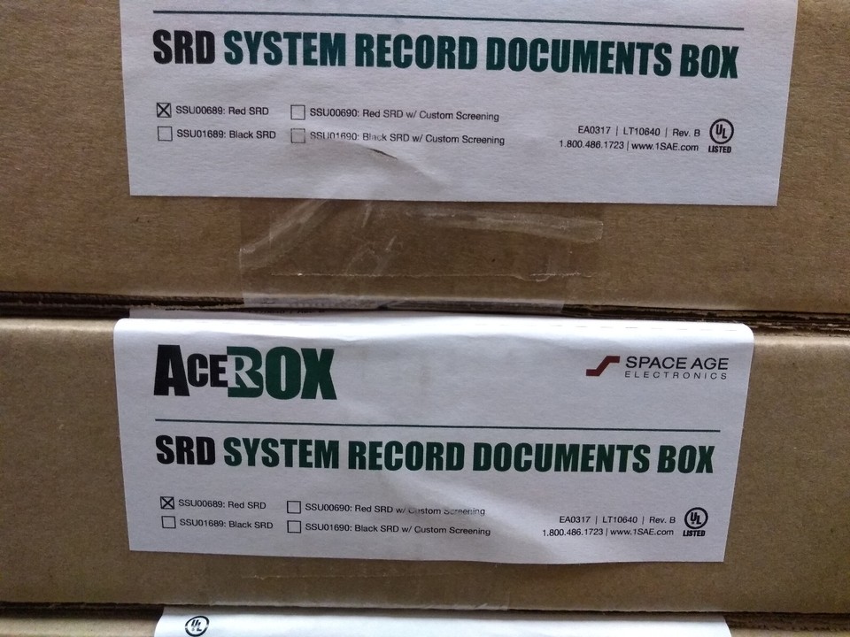 System Record Doc Box, 12" W x 13" H x 2.25" Deep. Space Age Model # ...