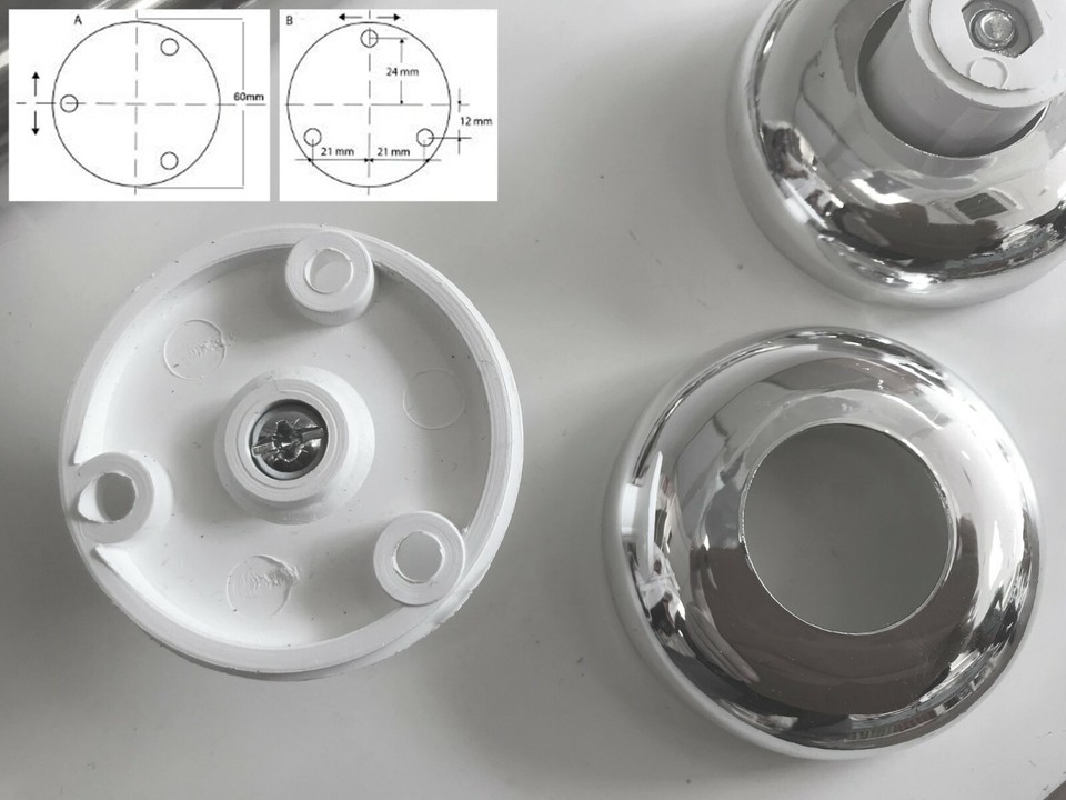 Ceiling Mount Bracket for Shower Curtain Rod/Rail Chrome Black White ...
