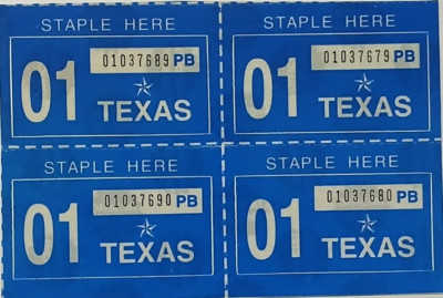 🐾 2001 TEXAS "PASSENGER" LICENSE PLATE RENEWAL STICKERS (LOT OF 4) NEW ...