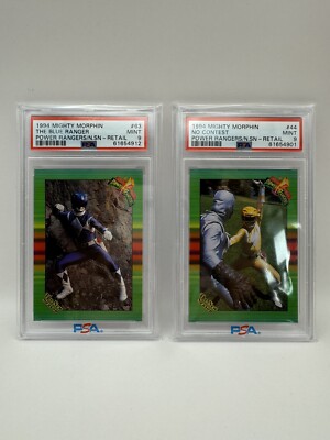 PSA 9 Lot Blue & Yellow RANGER 1994 Mighty Morphin Power Rangers Low ...