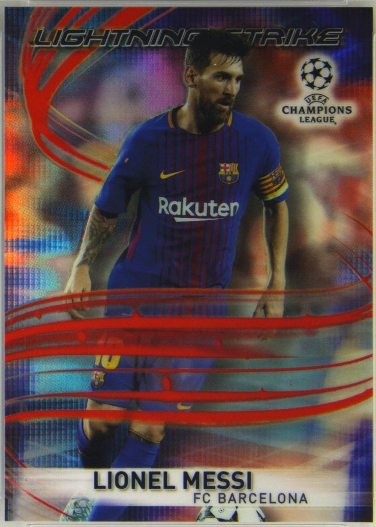 2017-18 Topps Chrome UCL - Lightning Strike Lionel Messi #LS-LM Red ...