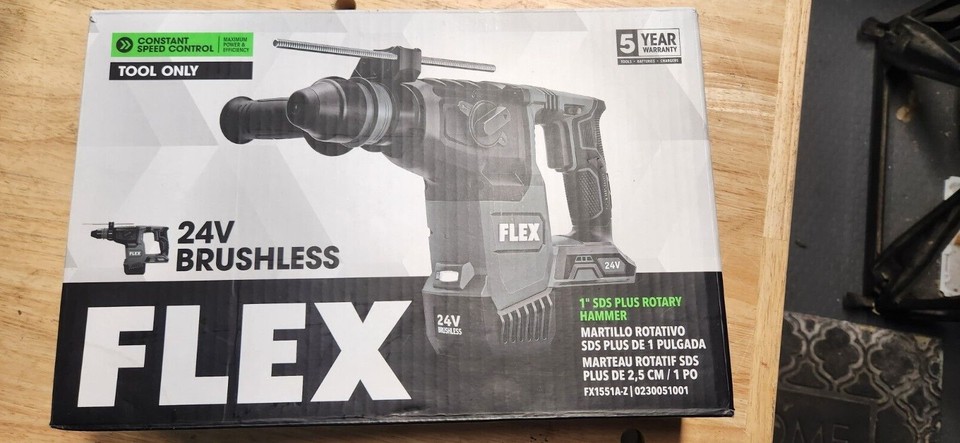 FLEX 24V 1-IN. SDS PLUS ROTARY HAMMER TOOL ONLY w/ spare 1/2 inch ...
