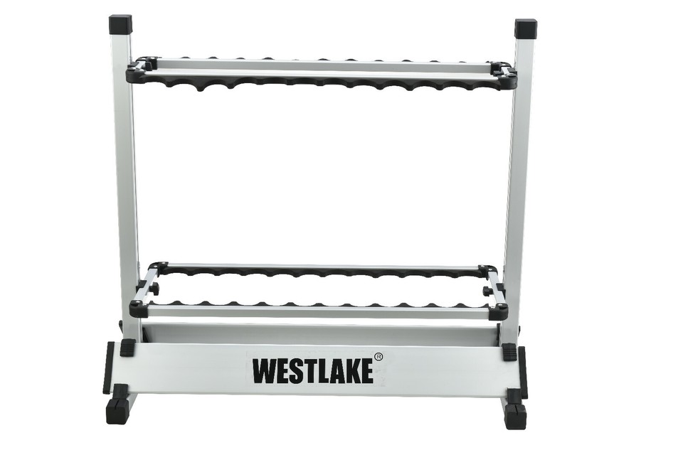 24 Rod Fishing Pole Holder Aluminum Alloy Rack Stand Portable Storage ...