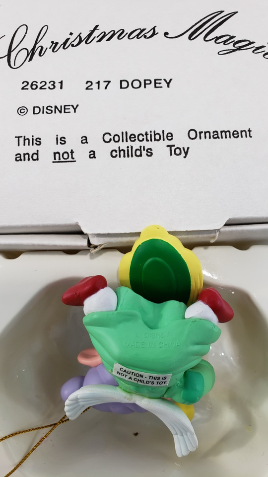 Vintage Christmas Magic Disney Grolier Dopey Ornament Original Box | eBay