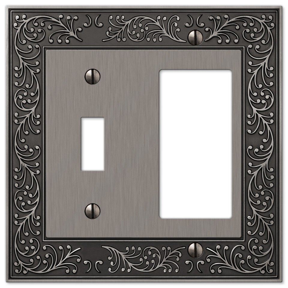 Antique Nickel English Garden Switch Plates Duplex Outlet Wallplate ...
