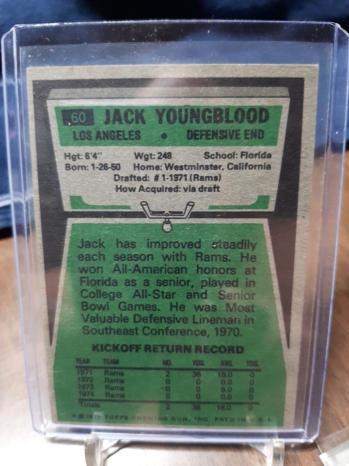 1975 Topps Jack Youngblood #60 | eBay