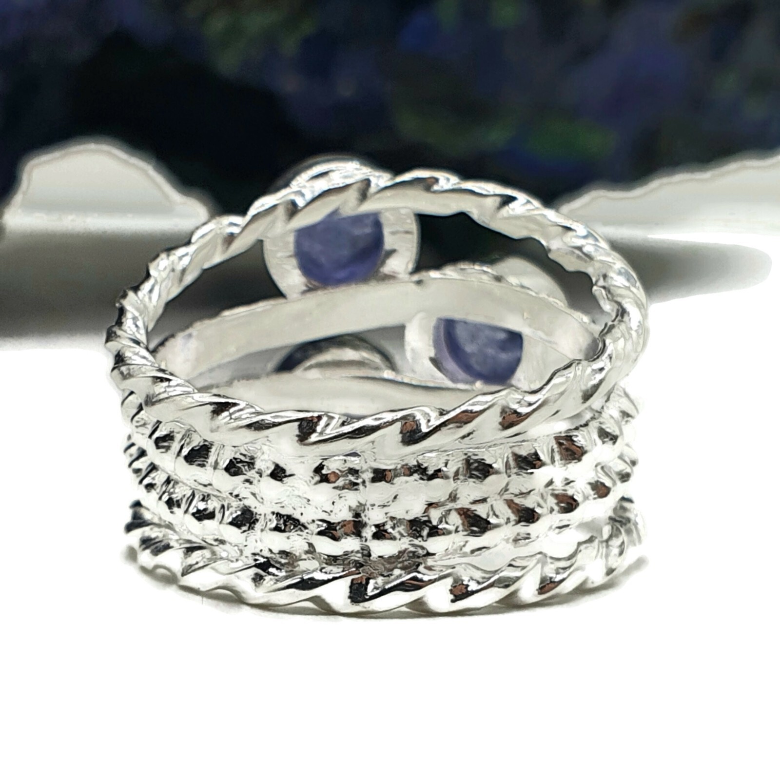 Tanzanite Ring, Size 8, Sterling Silver, Three Stone Ring, Psychic ...