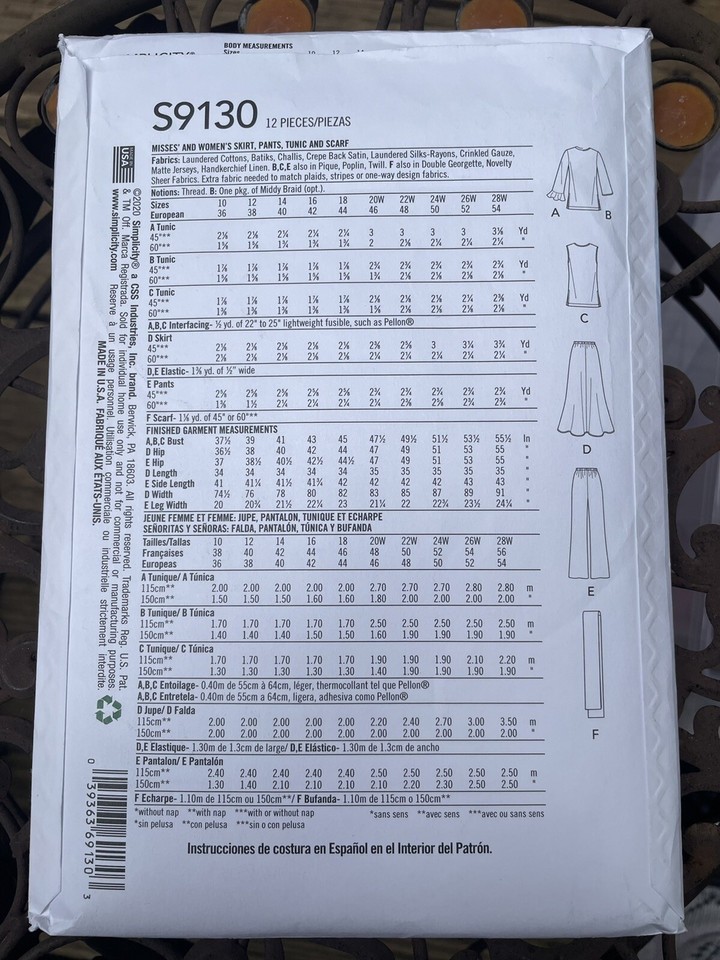 Simplicity Pattern Womens S9130 BB Sizes 20W-28W New | eBay