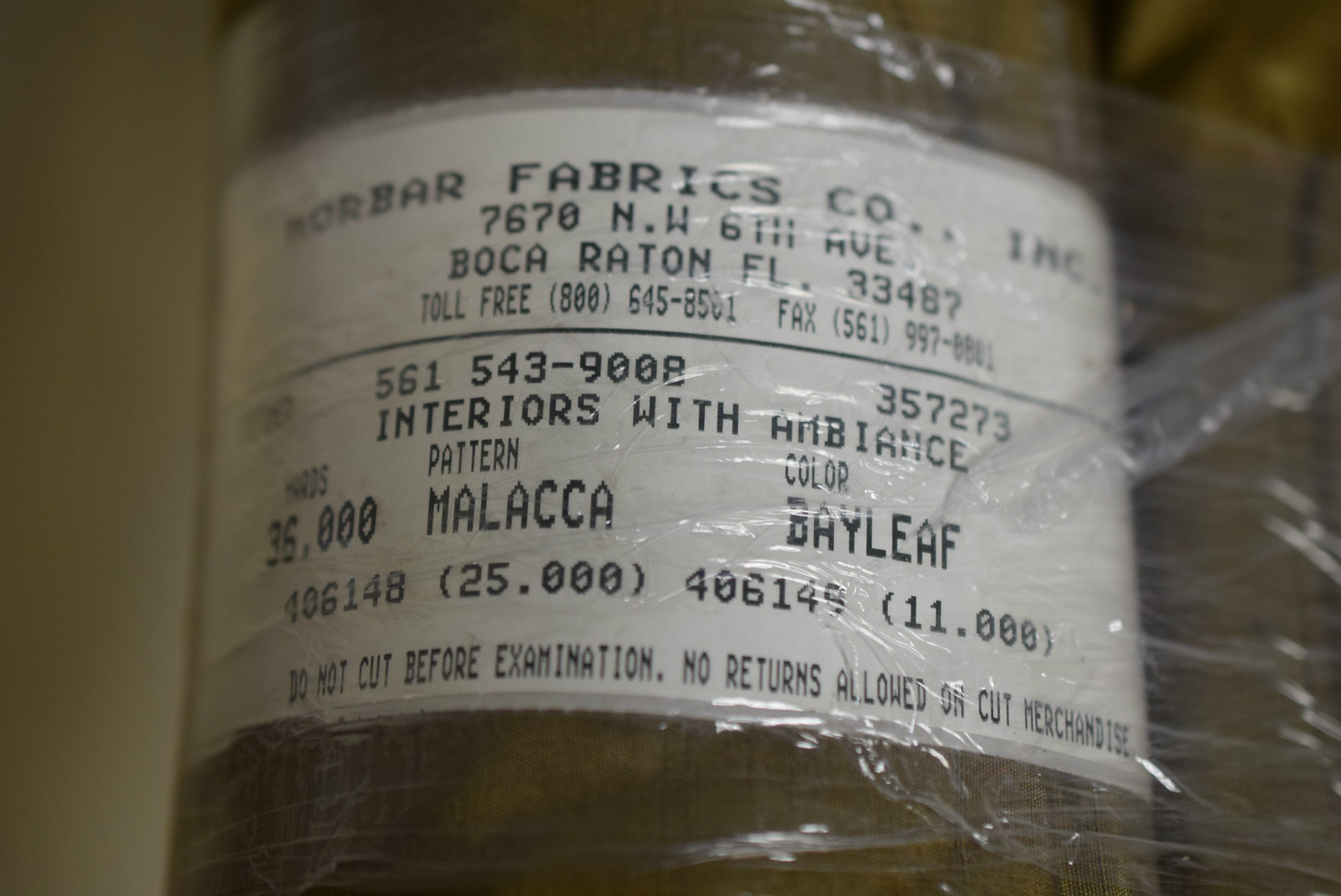 Norbar Fabrics Pattern Malacca - Color Bayleaf - 36 Yards x 58" - 100% ...