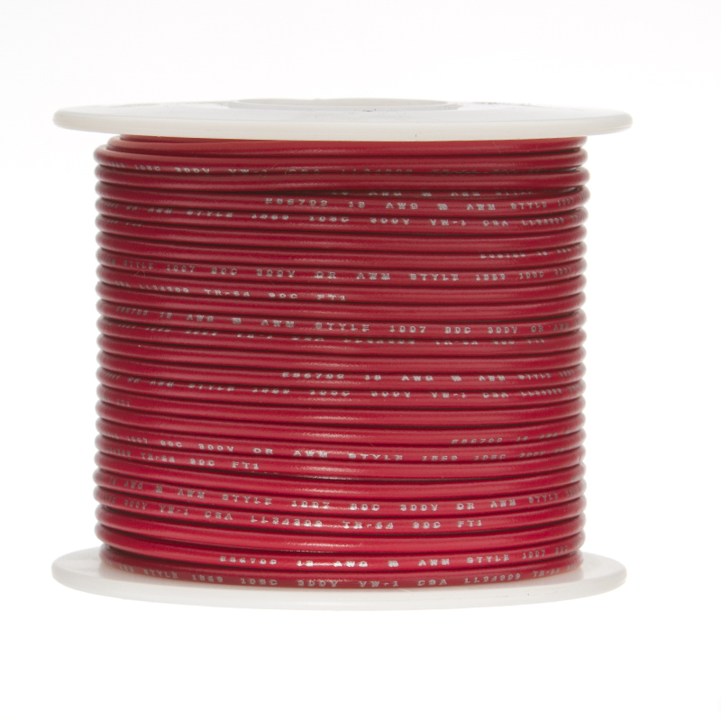 20 AWG Gauge Stranded Hook Up Wire Red 250 ft 0.0320" UL1007 300 Volts ...