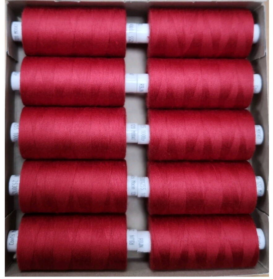 COATS MOON TKT-120 SPUN POLYESTER SEWING & OVERLOCKING THREAD 10 X1000Y ...