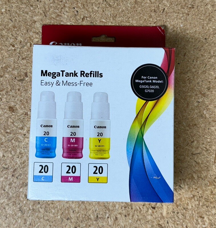Canon - GI-20 3-Pack Ink Bottles - Cyan/Magenta/Yellow Sealed | eBay