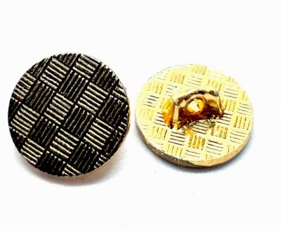 13mm X 10p Round Gold Checker Board Buttons Shank Metal Cast | eBay ...