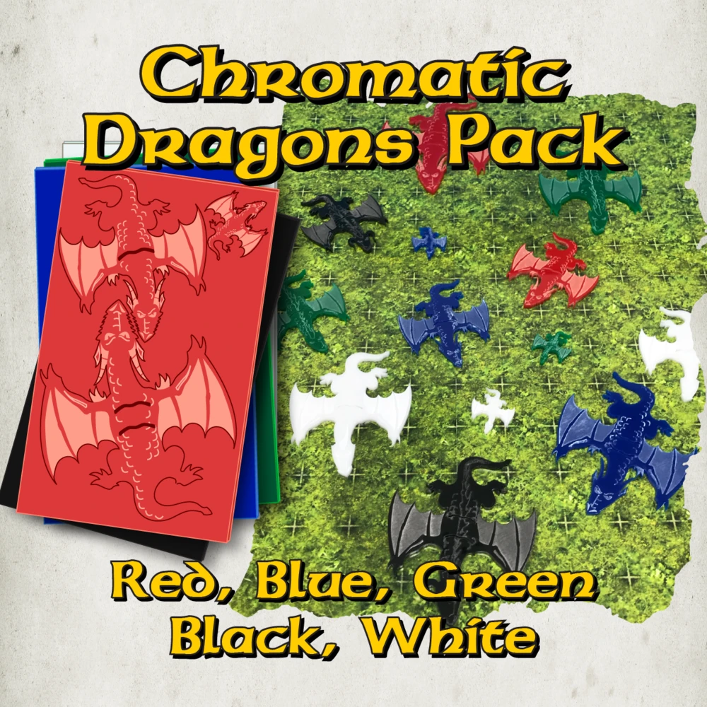 Arcknight Flat Plastic Miniatures - RPG Mini Mounts - Chromatic Dragon ...