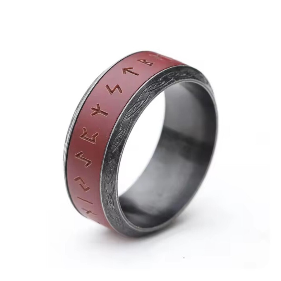 Viking Runes Rosewood Gothic Ring Stainless Steel Ring | eBay