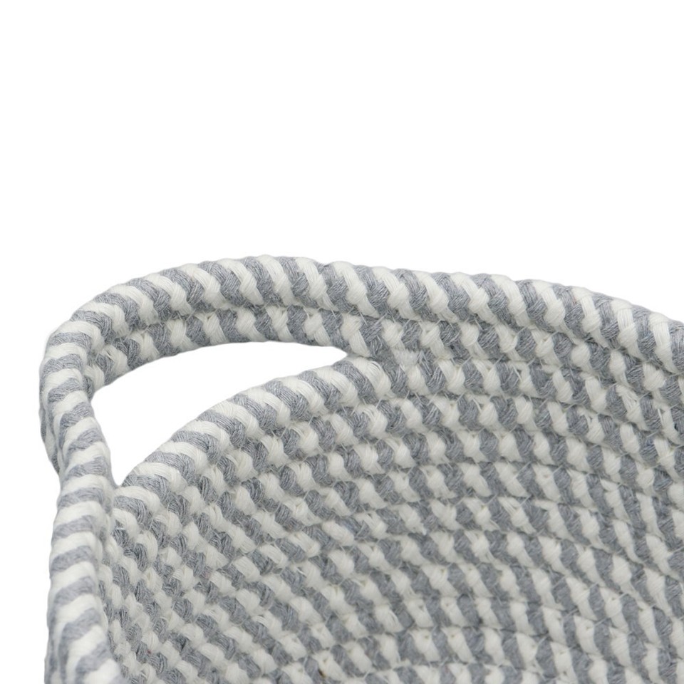 Cotton Rope Storage Baskets Soft Grey & White Tones Bedrooms Playrooms ...