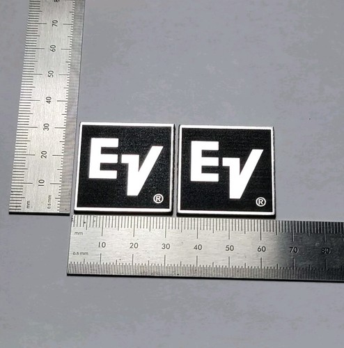 EV Electro-Voice ElectroVoice Square Speaker Badge Logo Emblem Silver ...
