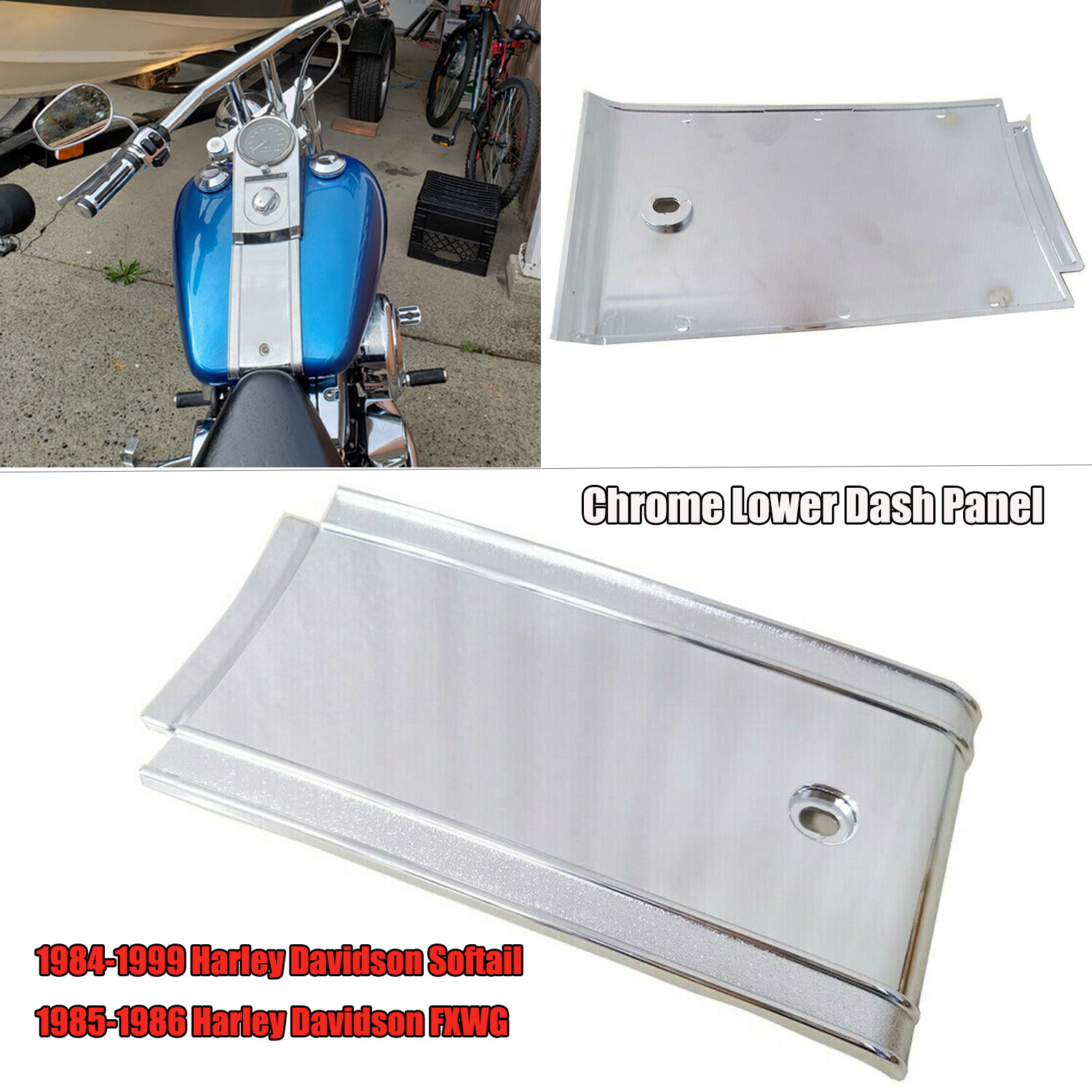 Motorcycle Chrome Lower Dash Panel Fit For Harley Heritage Softail ...