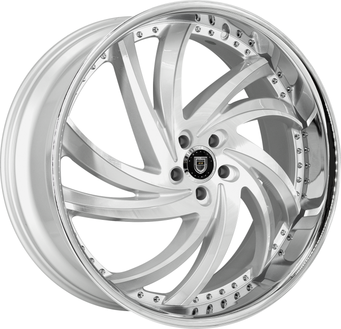 24"x9" Lexani Turbine Silver SS Chrome Wheels Rims Fit Chevy Montecarlo ...
