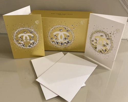 Chanel New Set Lot 2 Vip Holiday Greeting cards with envelope White ...